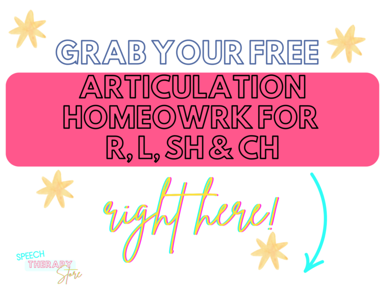 Free Articulation Homework Sheets for Busy SLPs and Parents - Speech ...